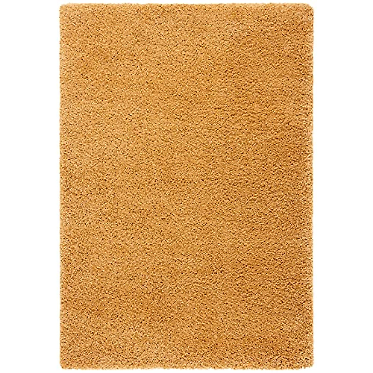 Safavieh Hudson Shag Collection 6' x 9' Gold SGH220D Modern Solid Non-Shedding 2-inch Thick Area Rug