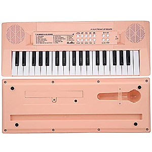 Electric Piano 37 Keys Beginner Electric Keyboard with Microphone, Dual Power Supply System USB Charging or Batteries (Battery Not Included)()