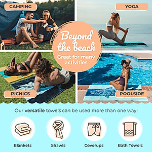 Nova Blue Dolphin Beach Towel – Tropical Blue & Purple Colors with A Unique Design, Extra Large, XL, Pool Towels (34”x 63”) Made from 100% Cotton