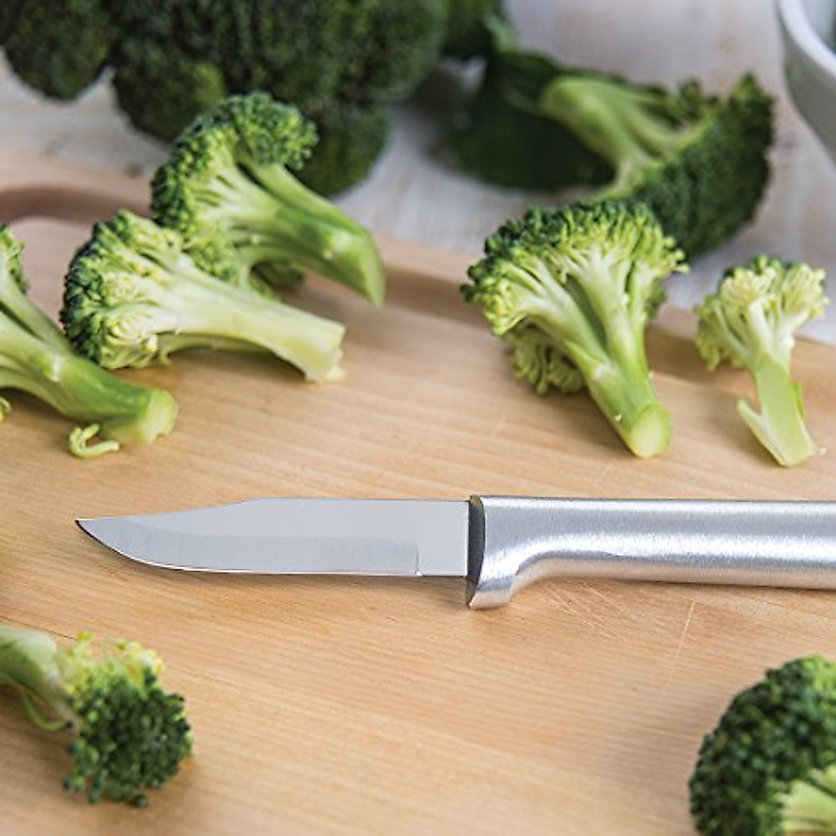 Rada Cutlery Paring Knives Starter Kit 4 Piece Stainless Steel Knife Set with Brushed Aluminum Handles Made in The USA