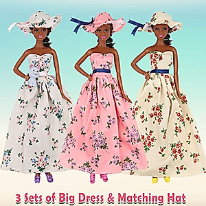 ZTWEDEN Doll Swimsuit Bikini Clothes and Beach Accessories for 11.5 Inch Girl Doll with Surfboard Diving Swim Accessories, 8 Bikini Swim Suit 3 Summer Dresses 10 Shoes Lifebuoys Beach Loungers