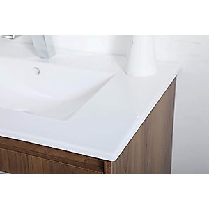 Elegant Kitchen and Bath 30 inch Single Bathroom Floating Vanity - Walnut Brown