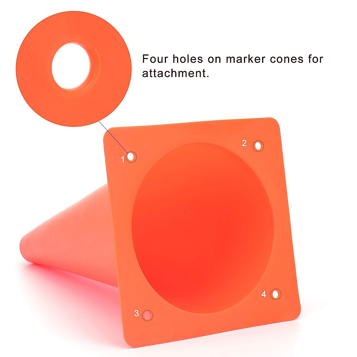 12 Inch Orange Traffic Training Cones, Plastic Safety Parking Cones, Agility Field Marker Cones for Soccer Basketball Football Drills Training, Outdoor Sport Activity & Festive Events - 12 Pack