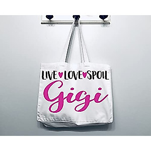 COCOVICI Live Love Spoil Gigi Canvas Tote Bag Grandma Gift Idea Book Bag
