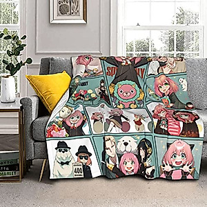 Anime Cartoon Throw Blanket Soft Warm Flannel Bed Throw Blankets Bedding for Couch Sofa Living Room Home Decor All Season Blankets - 5 60"X 50"