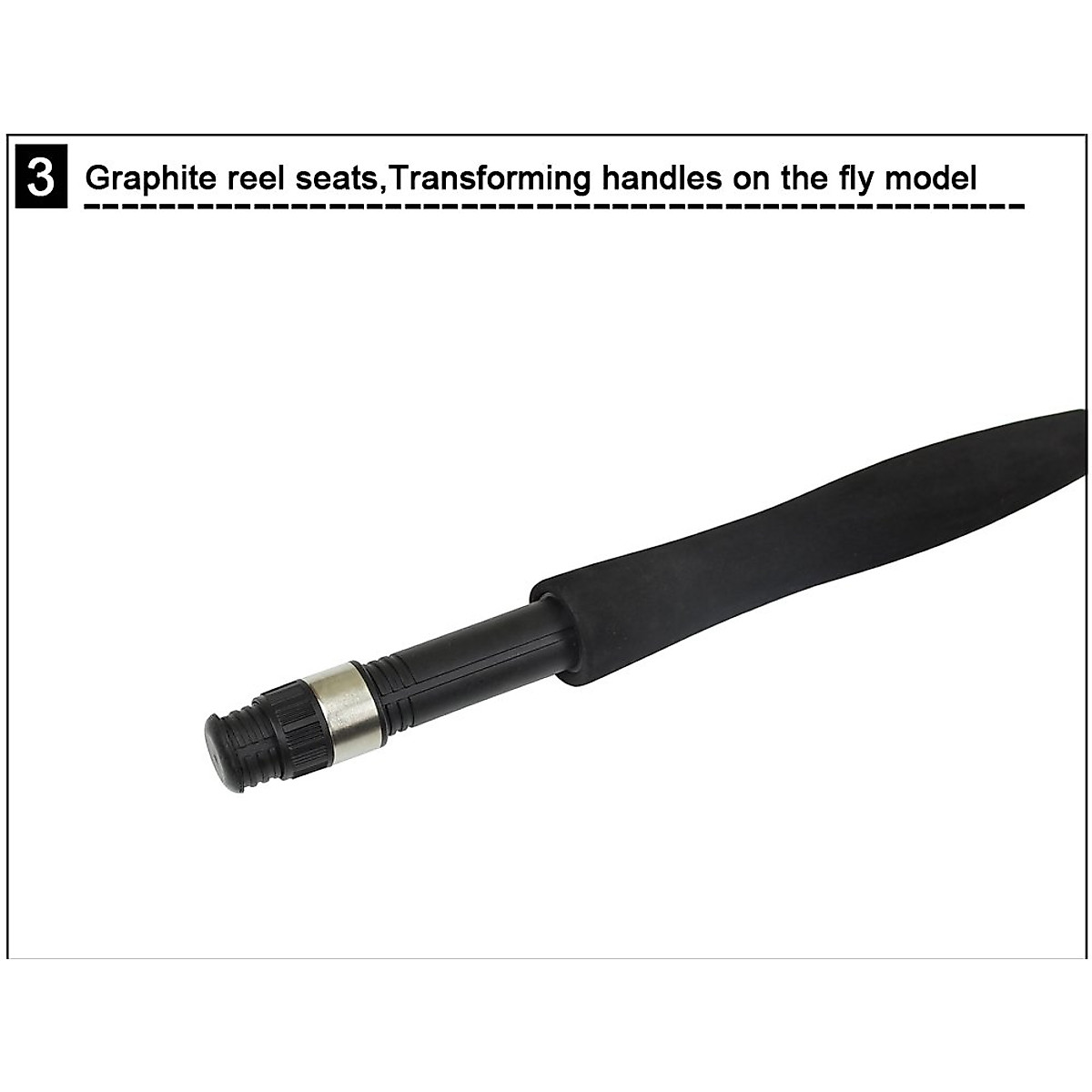 RoseWood Fly Fishing Rod 6' 6 Durable Fiberglass Blank Soft Travel Pack Fly Rod #3 Line Weight Protable Telescopic Fly Fishing