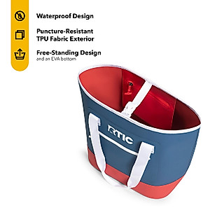 RTIC Ultra-Tough Tote Bag, Waterproof for Beach, Pool, Towel, Grocery, Shopping, Camping, Picnic, Travel, Boat, Heavy-Duty, Puncture Resistant, Small, Patriot