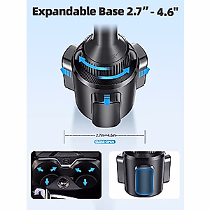 Cup Holder Phone Mount TOPGO Cup Holder Phone Holder for Car with Telescopic Adjustable Neck [Big Phone Friendly & Super Stable] Automobile Smart Phone Cradle for iPhone 14 Pro Max Samsung S23 Ultra