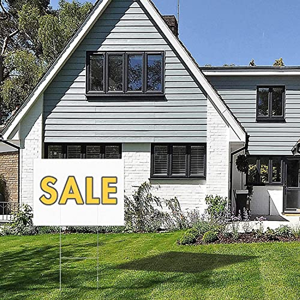 Blank Yard Signs with Stakes 17",White Corrugated Plastic Lawn Sign Double Sided for Garage Sale,Estate,Rent,Security,Address,Poster Board 17 x 12 In,DIY Custom House Outdoor Sign,5 Packs