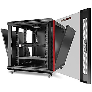 Sysracks Server Rack Network Cabinet Rack 35 inch Deep Lockable Server on Casters with - POWERBAR - Shelf - Fan - Hardware - for Data - AV - Computer - Networking - PC Equipment (12U 35-Inch Depth)