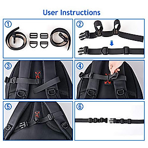 3 Pack Adjustable Backpack Chest Straps - Hiking