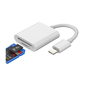 Micro SD Card Reader Adapter Accessories Iphone Camera Memory TF Lightning Compact Flash Photo Viewer Compatible for 13 12 11 Pro Max X XS XR 8 7 6plus Ipad Air Mini 2021 2020 2019 Apple MFI Certified