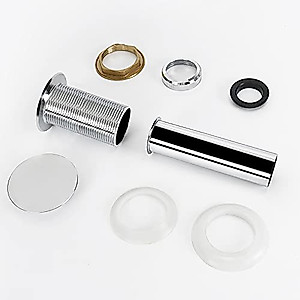 NearMoon Bathroom Pop up Drain, Brass Sink Drain Strainer for Bathroom Assembly Stopper Vessel Sink, Anti-Clogging (Without Overflow, Chrome Finish)