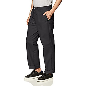 Lee Men's Total Freedom Relaxed Fit Flat Front Pant - 33W x 29L - Black