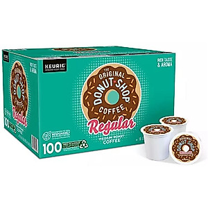 The Original Donut Shop Regular, Single-Serve Keurig K-Cup Pods, Medium Roast Coffee Pods, 100 Count (Box of 1)