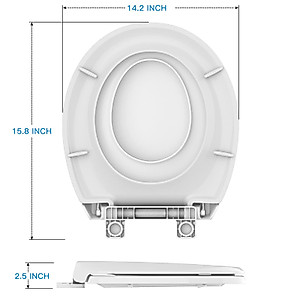 Toilet Seat, Round Toilet Seat with Toddler Seat Built in, Potty Training Toilet Seat Round Fits Both Adult and Child, with Slow Close and Magnets- Round