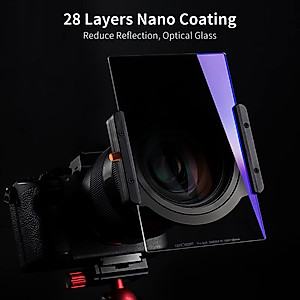 K&F Concept Soft GND8 (3 stops) + Metal Filter Holder + 8 * Adapter Ring Square Filter Kit, 100x150mm Soft Graduated Neutral Density Filter Set for Camera Lens