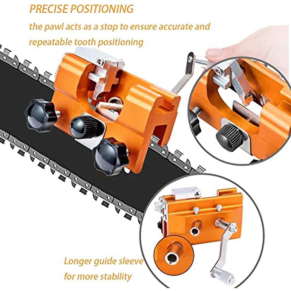 Chainsaw Chain Sharpening Jig, Portable Hand Crank Chainsaw Blade Sharpener Chainsaw Sharpening Kit Suitable for 4"-22" Chain Saws & Electric Saws, Keep Your Chain Saw in Top Shape