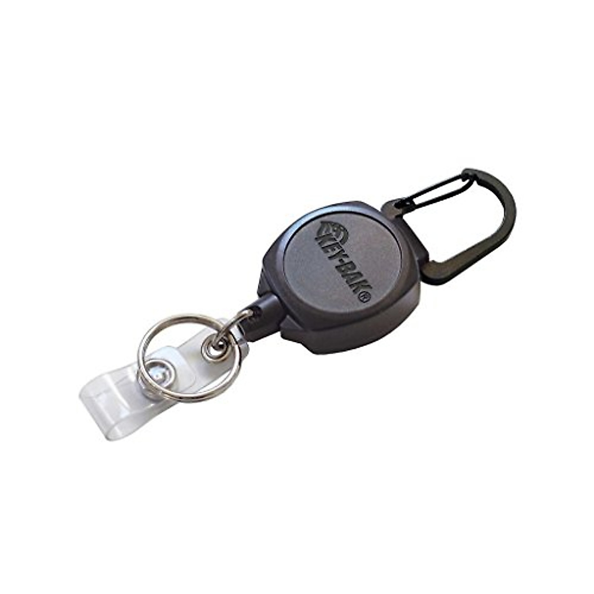 Key-Bak Sidekick Professional Heavy Duty Self Retracting ID Badge / Key Reel with Retractable Kevlar Cord, 24" Black (2 Pack)