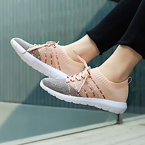 EvinTer Women's Running Shoes Lightweight Comfortable Mesh Sports Shoes Casual Walking Athletic Sneakers Black/Pink