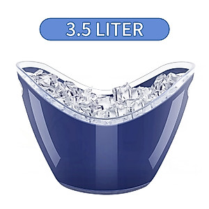Ice Bucket Wine Bucket,Clear Acrylic 3.5 Liter Plastic Tub for Drinks and Parties, Food Grade, Perfect for Wine, Champagne or Beer Bottles(Blue Purple)