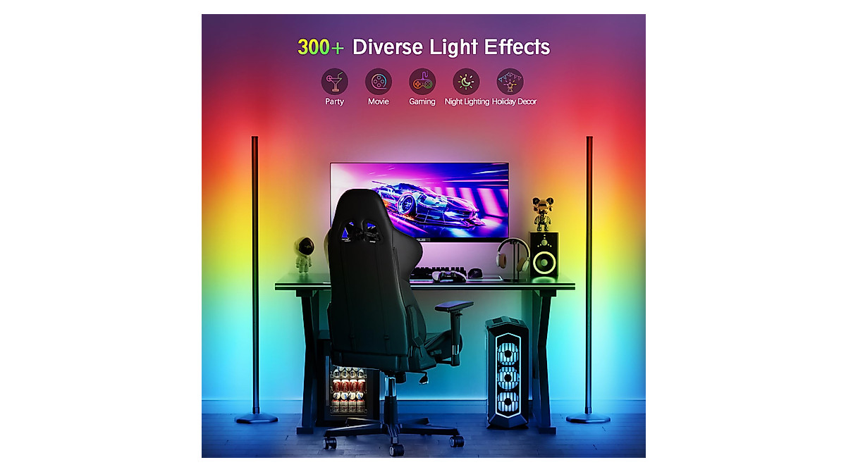 bedee LED Corner Floor Lamp - 65" RGB Mood Light