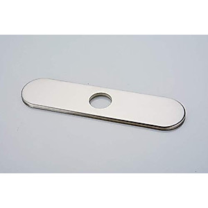 BWE Faucet Cover 10 Inch Deck Plate for 1 or 3 Hole Kitchen or Bathroom Sink Faucet Brushed Nickel Outside Escutcheon Plate Stainless Steel Plate Round Vessel Vanity Base Sink Hole Cover Round