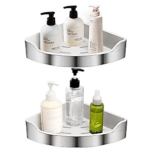 Corner Shower Caddy, Adhesive Shower Corner Organizer Separable No Drilling Shower Shelf Rust Proof Wall Mounted Shower Rack, Bathroom Storage Organizer for Bathroom and Kitchen (1)