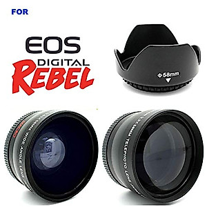 Giant All You Need HD Accessory KIT for Canon EOS Rebel SL2 Canon EOS Rebel SL3 Backpack Tripod Wide Angle Lens Zoom Lens Flash LP-E17 Batteries Charger Remote Lens Hood