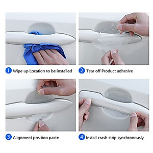 BetterJonny 14 Pieces Car Door Handle Scratch Protector, Transparent Car Door Handle Protector + Transparent Car Door Bowl Protector Waterproof Anti-Scratch Car Paint Protective Films for Many Car