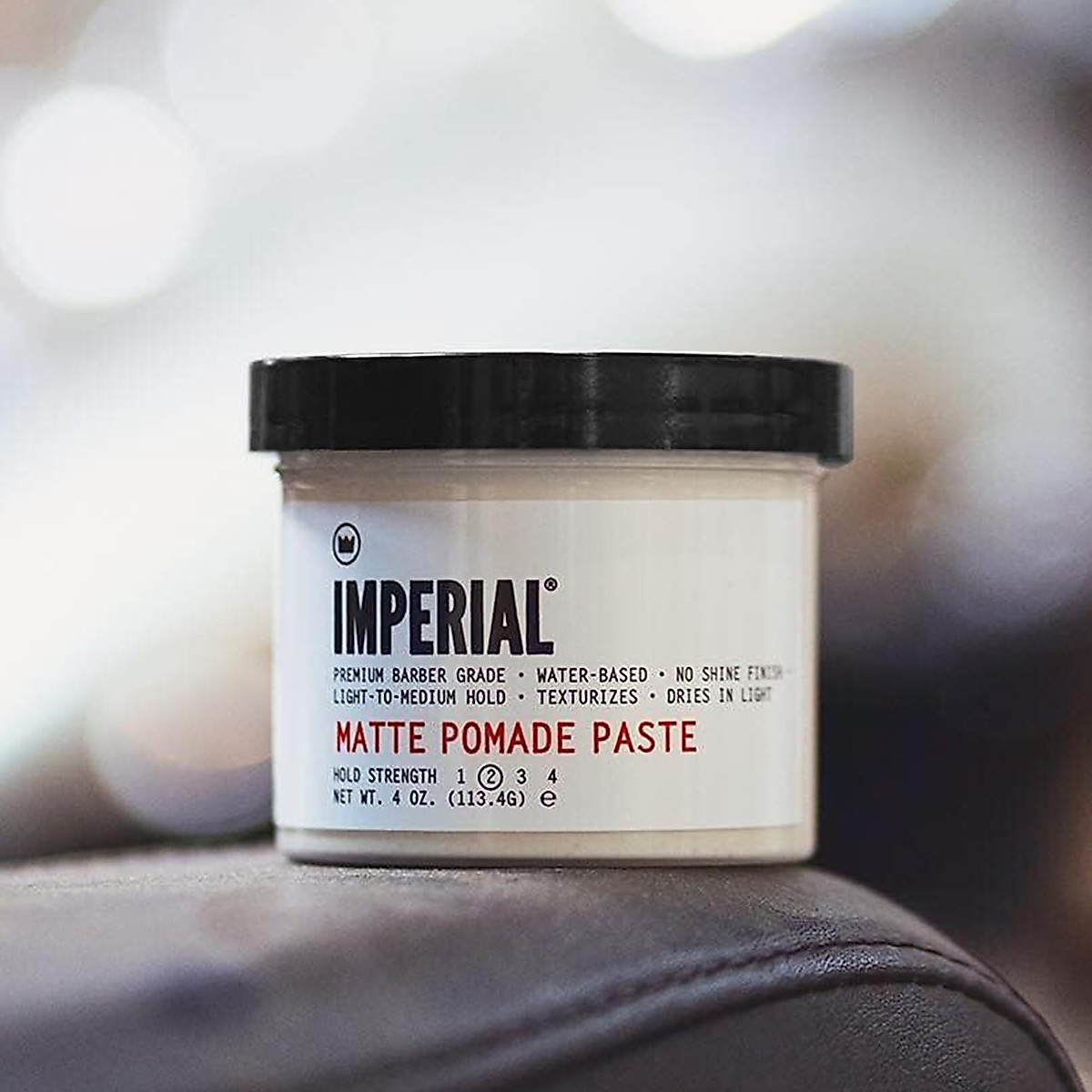 Imperial Barber Grade Products Matte Pomade Paste Light-Medium Hold, Natural, No-Shine Finish, Non-Greasy, Add Volume - 5 oz