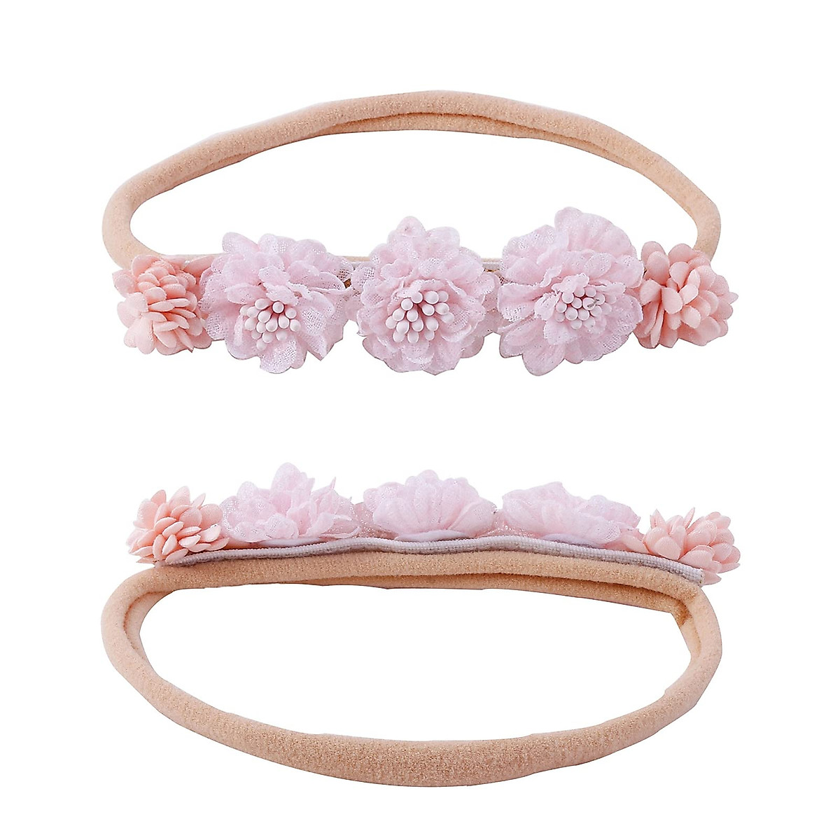 NUWAJP Baby Girls Headbands Flower Headband 6 Pcs Nylon Elastic Headbands Newborn Hair Bows Hair Accessories Gifts for Infant Toddlers Kids