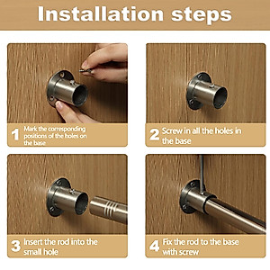 CALCHELE Closet Rod for Hanging Clothes Heavy Duty Clothes Rod Pole for Closet 15 to 39 Inch Adjustable Closet Rods for Wardrobes