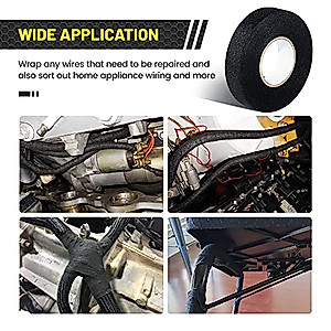 Oyviny Wire Harness Cloth Tape 3/4-Inch by 50-Foot (2 Rolls), Self-Adhesive Fabric Tape for Automotive Engine and Electrical Wiring Harness Noise Damping, High Temp Wire Loom Tape