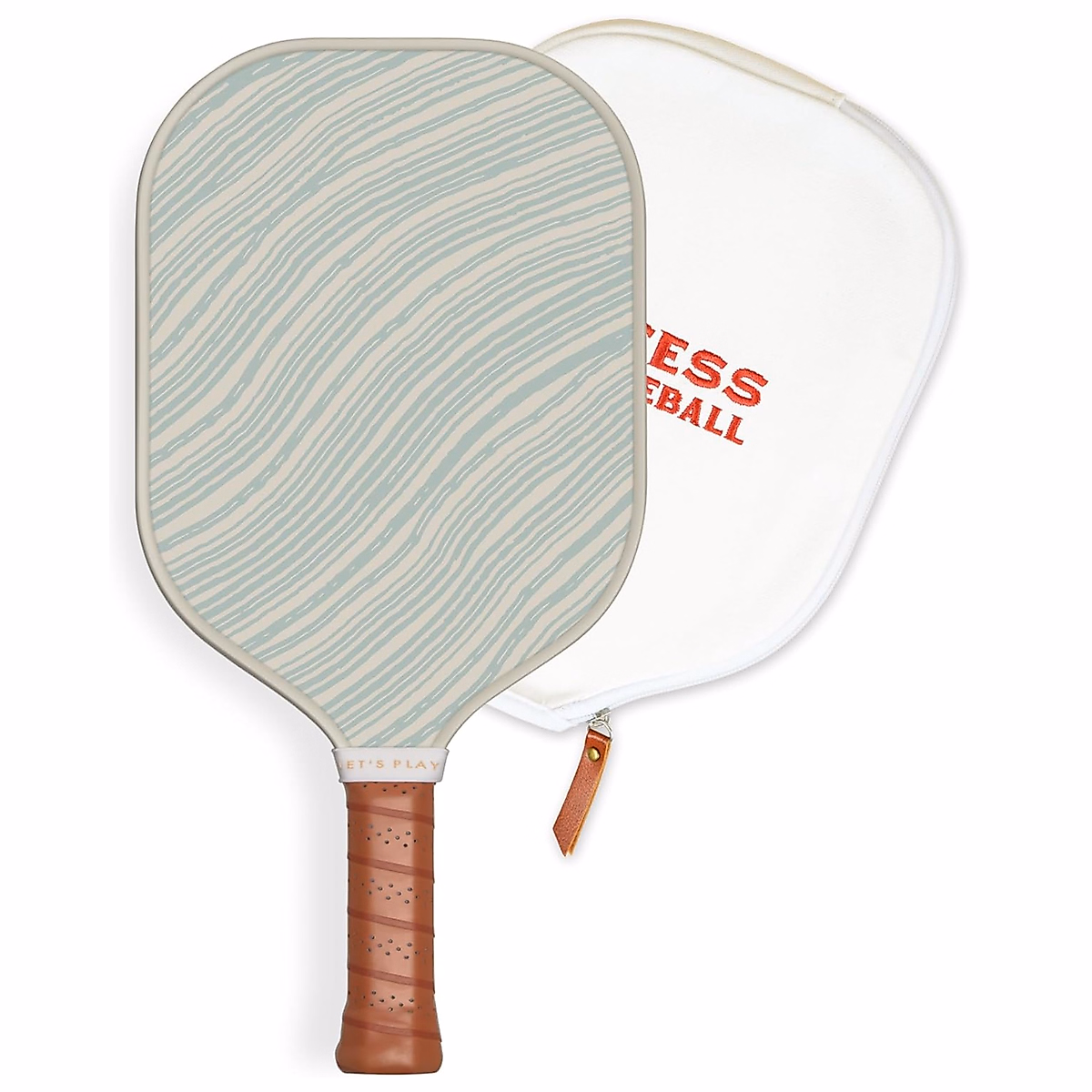 Recess Pickleball Single Paddles - Fiberglass Surface, Honeycomb Core - Sweatproof Foam Comfort Grip - Canvas Cover & Silicone Grip Ring - Tournament or Casual Play - Modern Designs - USAPA Approved