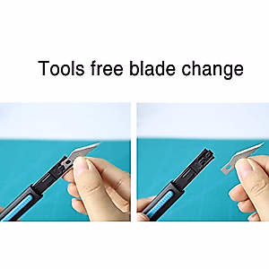 Nova Precision Craft & Hobby Knife, Premium Safety Cutter for Trimming, Vinyl Weeding and Art, Innovative Flat Design for a Better Use, Retractable #11 Fine Point Blade, Super Slim and Safe