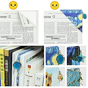 Corner Bookmark (with Tassel / Ornaments / Flower Letter Embroidery) 4 Packs Canvas Cute Book Marker for Women Kids Men Book Lovers Bookworm Gifts