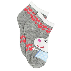 Peppa Pig Girls 6 pack Socks (X-Small (2-4), Friends Quarter Multi)
