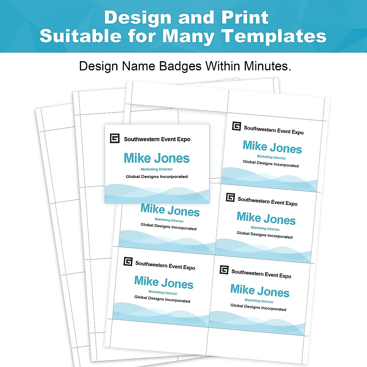 MaxGear Name Badge, Name Badges Inserts Name Badge Labels, Printable Name Tags, Name Tag Inserts, Insert Badge Refill 240 Badge Inserts, Printable Inserts and Badge Holders, 3 x 4 Inch (5392), White