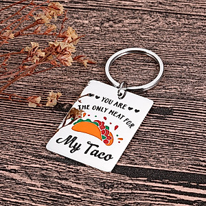 Valentines Day Gifts for Him Boyfriend Girlfriend Husband Wife Birthday Anniversary Taco Gifts Keychain from Hubby Fiance Weeding Funny Cute Sentimental Engagement Naughty Keychin for Soulmate