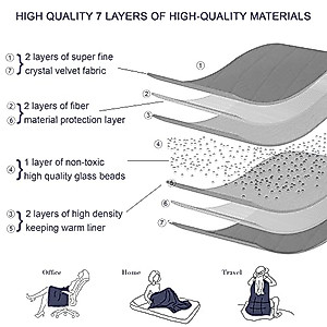 Alomidds Weighted Blanket (60"x80",20lbs Queen Size - Grey), Weighted Blankets for Adults and Kids, Cooling Breathable Soft and Comfort Minky, Heavy Blanket Microfiber Material with Glass Beads