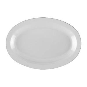 G.E.T. OP-610-W Melamine Oval Serving Platter, 10" x 6.75", White (Set of 12)