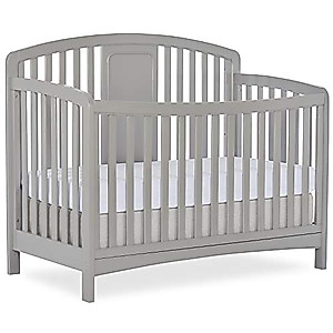 Dream On Me Arc 4-In-1 Convertible Crib In Silver Grey Pearl, Greenguard Gold Certified, Three Mattress Height Settings, Made Of Sustainable Pinewood
