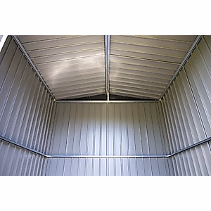 Arrow Shed Elite 14' x 14' Outdoor Lockable Gable Roof Steel Storage Shed Building, Anthracite