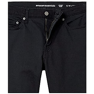 Amazon Essentials Men's Straight-Fit Stretch Jean, Black, 28W x 28L