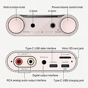 SHANLING H5 Portable DAC/AMP,HiFi Music Player,Headphone Amplifier,Dual AK4493SEQ DAC,768kHz / 32bit, DSD512,Bluetooth 5.0,840@32Ω Output,MQA Full Decoder,3.5/4.4mm,Optical/USB/Coaxial (Black)