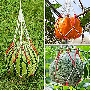 20 Pack Melon Hammocks Cradles, Melon Hammock for Trellis Heavy Duty Watermelon Nets, Pumpkin Support Hanging Bags for Growing Cantaloupes Honeydew in Vertical Garden (Red & White)