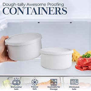 Pizza Dough Proofing Box | 1300 ml and 700 ml Silicone Stackable Pizza Dough Proofing Containers | Pizza Proofing Container for Family Size Dough