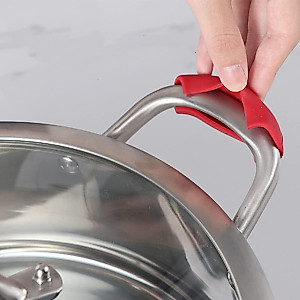 BESTonZON 8Pcs Silicone Pot Silicone pan Ear Pot Handle Grips Pot Handle Sleeve Ear Cover Rubber
