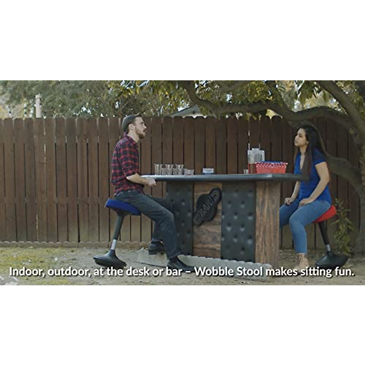 WOBBLE STOOL Standing Desk Chair ergonomic tall adjustable height sit stand-up office balance drafting bar swiveling leaning perch perching high swivels 360 computer adults kids active sitting black